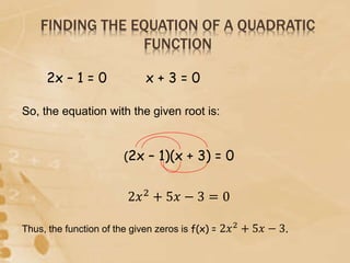 Quadratic function | PPT