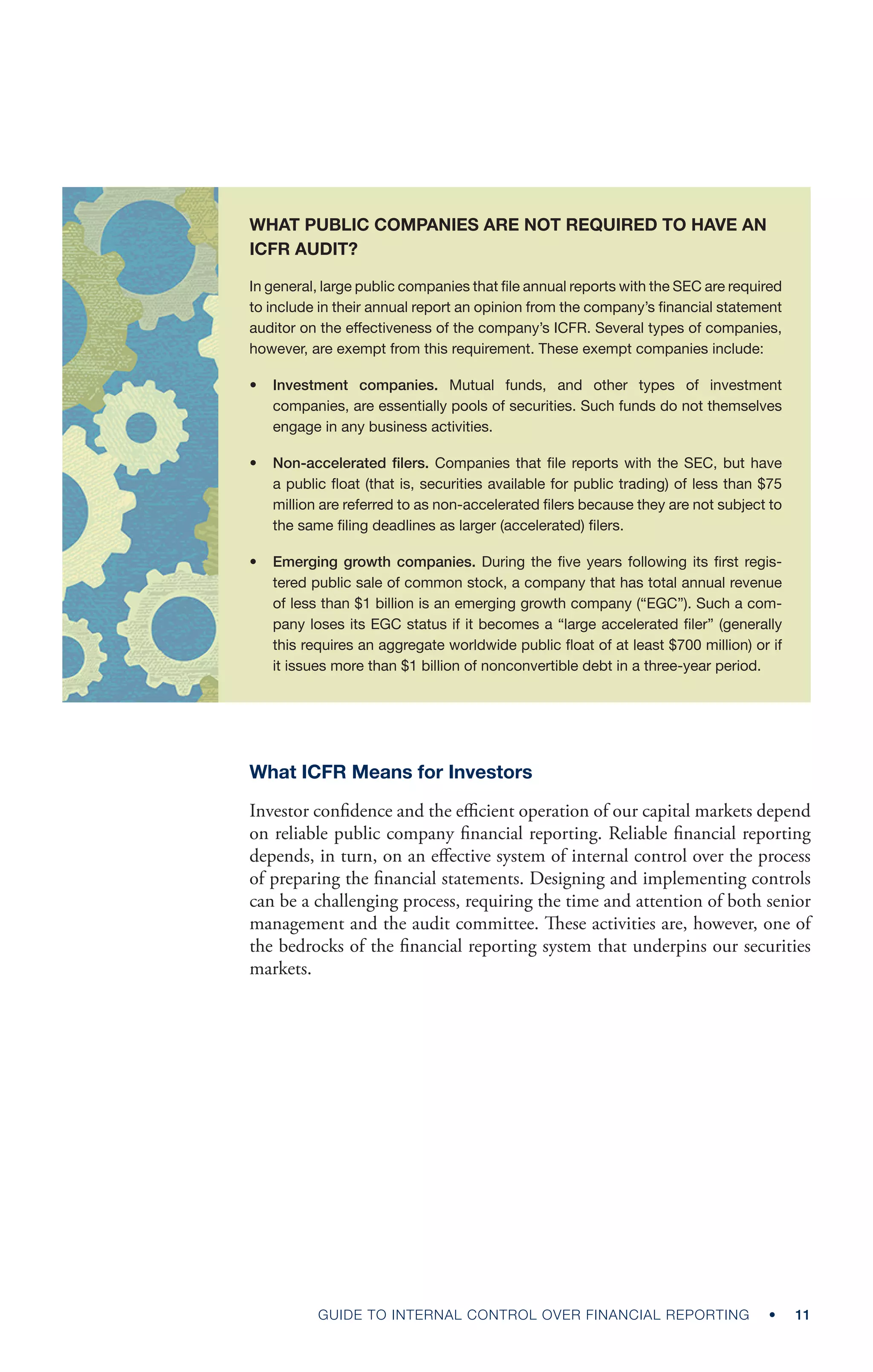 Icfr guide to internal control over financial reporting good | PDF