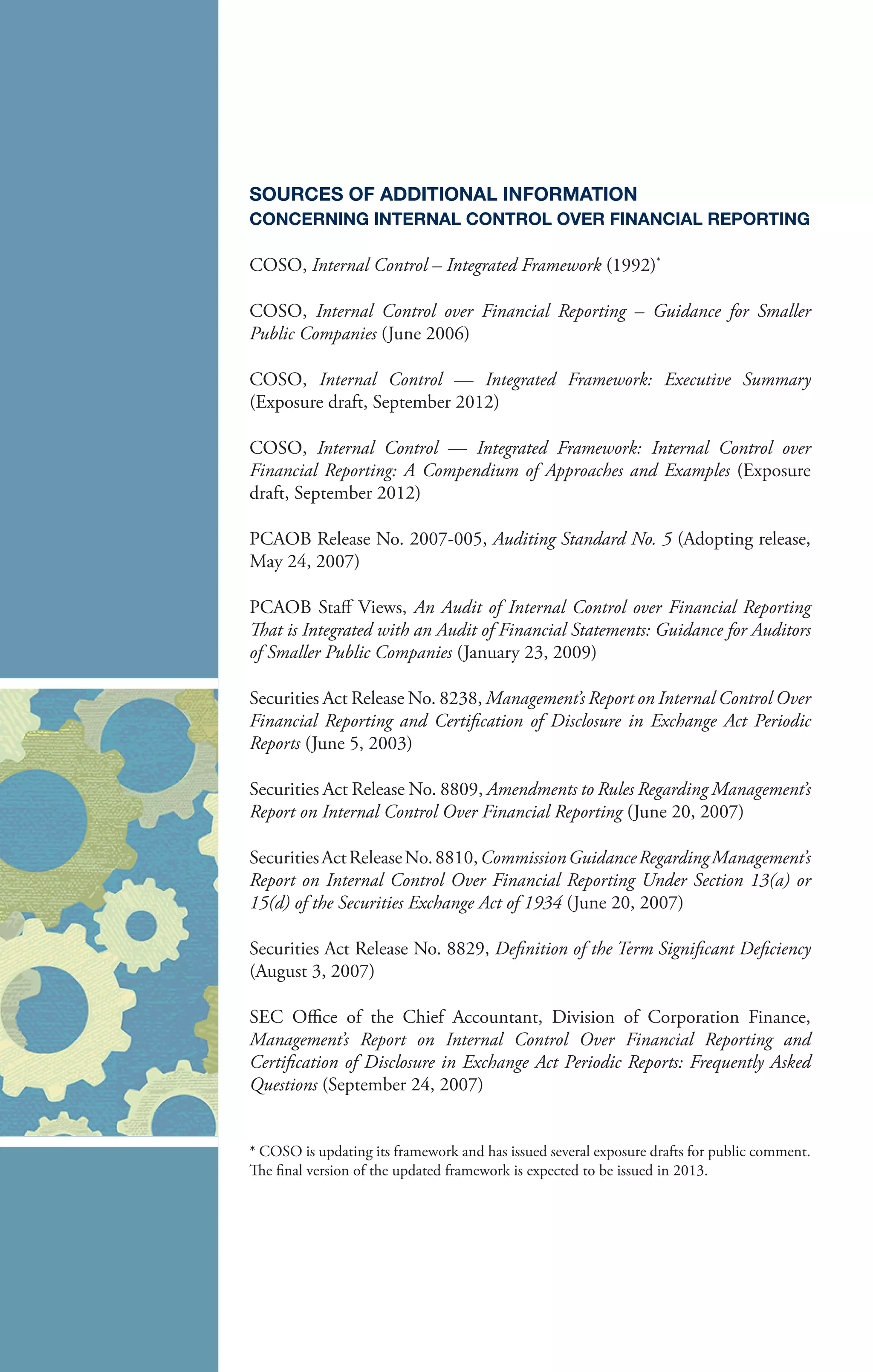 Icfr guide to internal control over financial reporting good | PDF