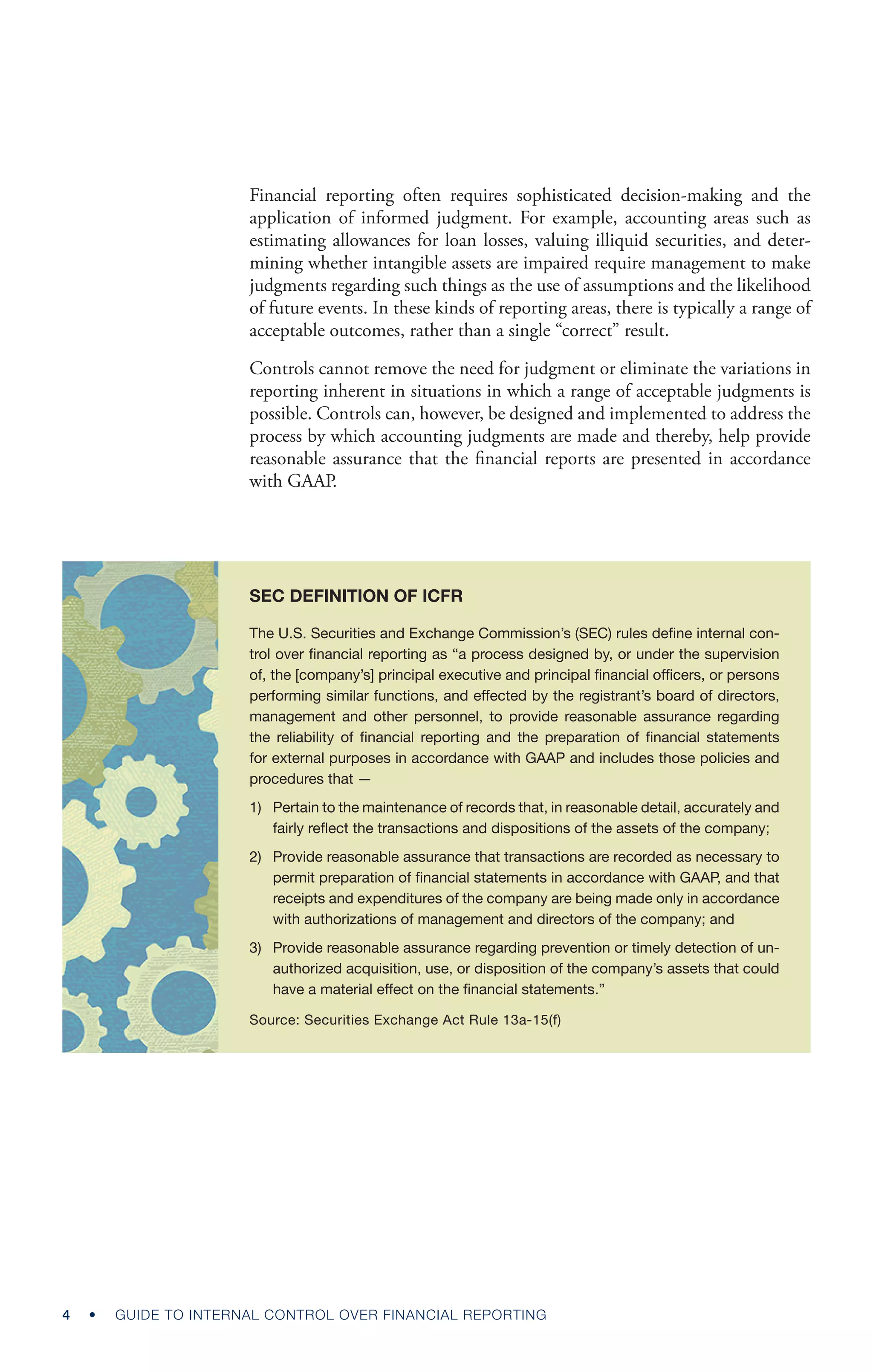 Icfr guide to internal control over financial reporting good | PDF