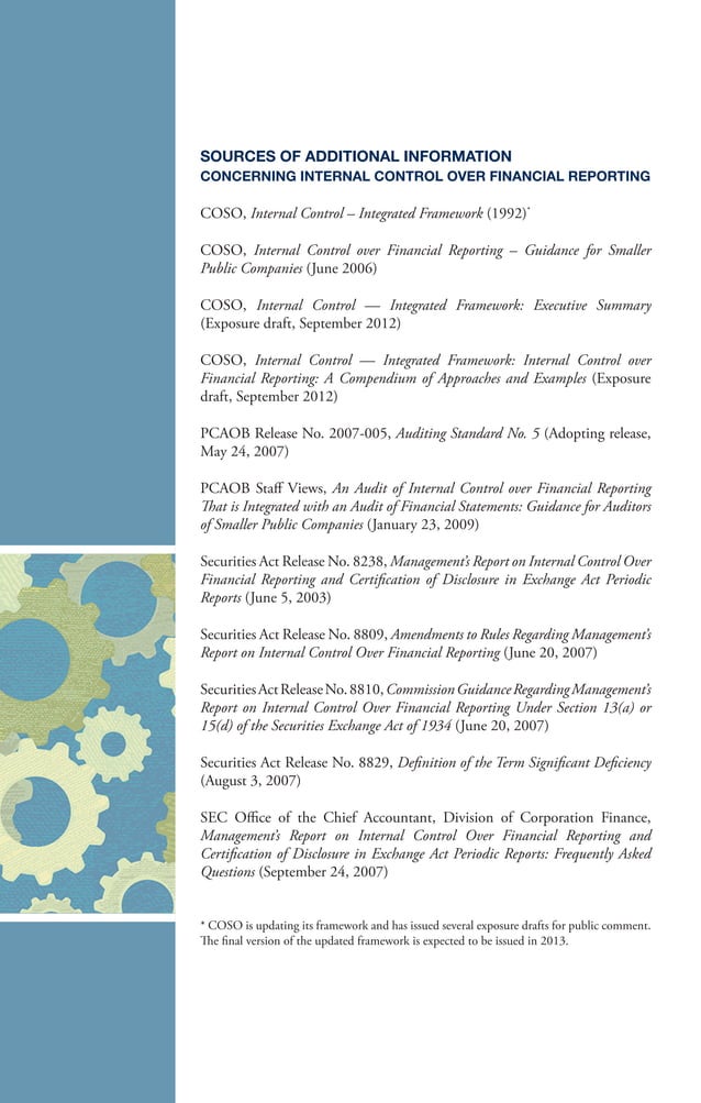 Icfr guide to internal control over financial reporting good | PDF