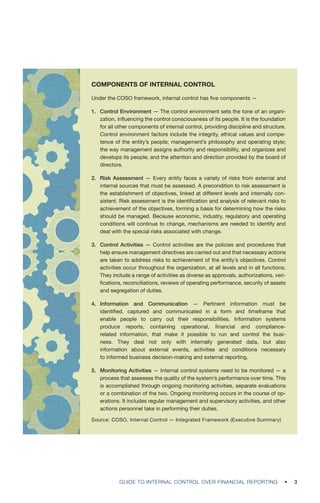 Icfr guide to internal control over financial reporting good | PDF