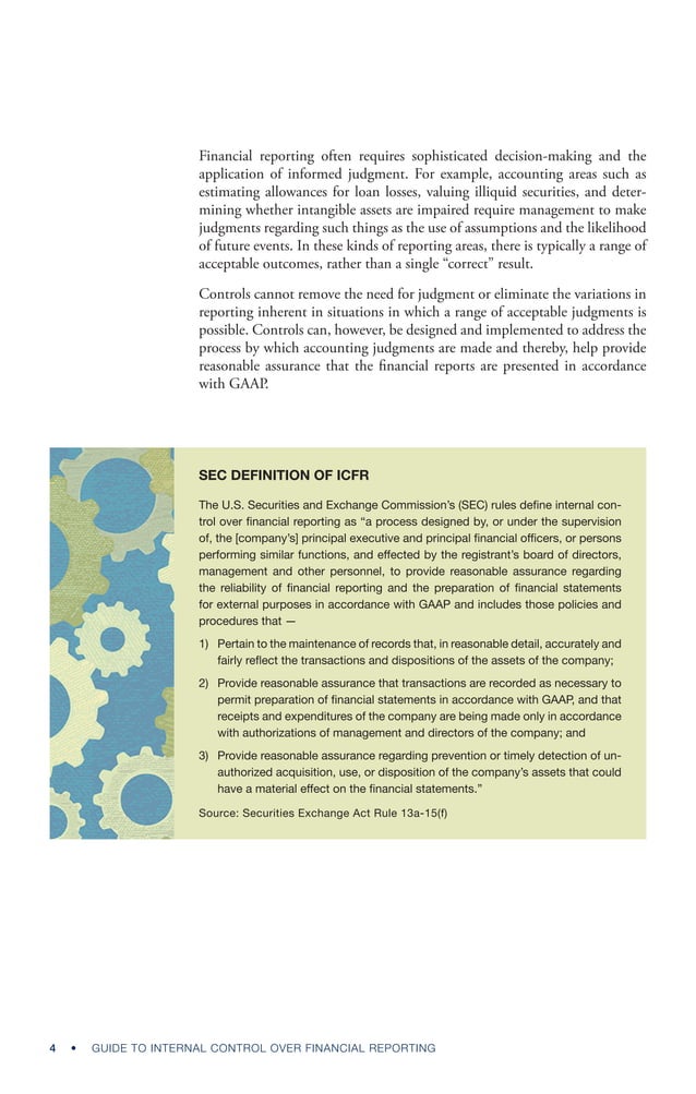 Icfr guide to internal control over financial reporting good | PDF