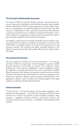 Icfr guide to internal control over financial reporting good | PDF