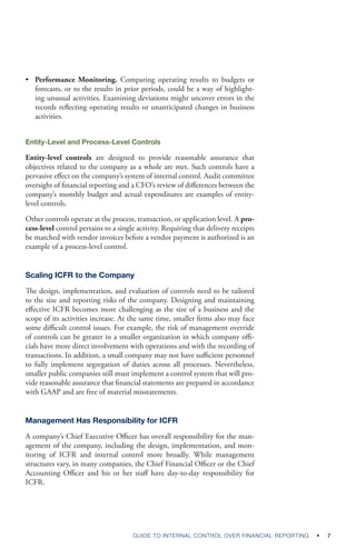 Icfr guide to internal control over financial reporting good | PDF