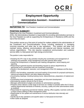 Administrative Assistant Job Description