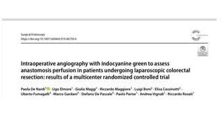 ICG in colorectal resection.pptx | Digestive Disorders | Diseases and ...
