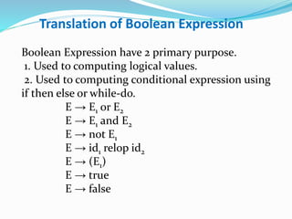 Syntax-Directed Translation into Three Address Code | PPTX