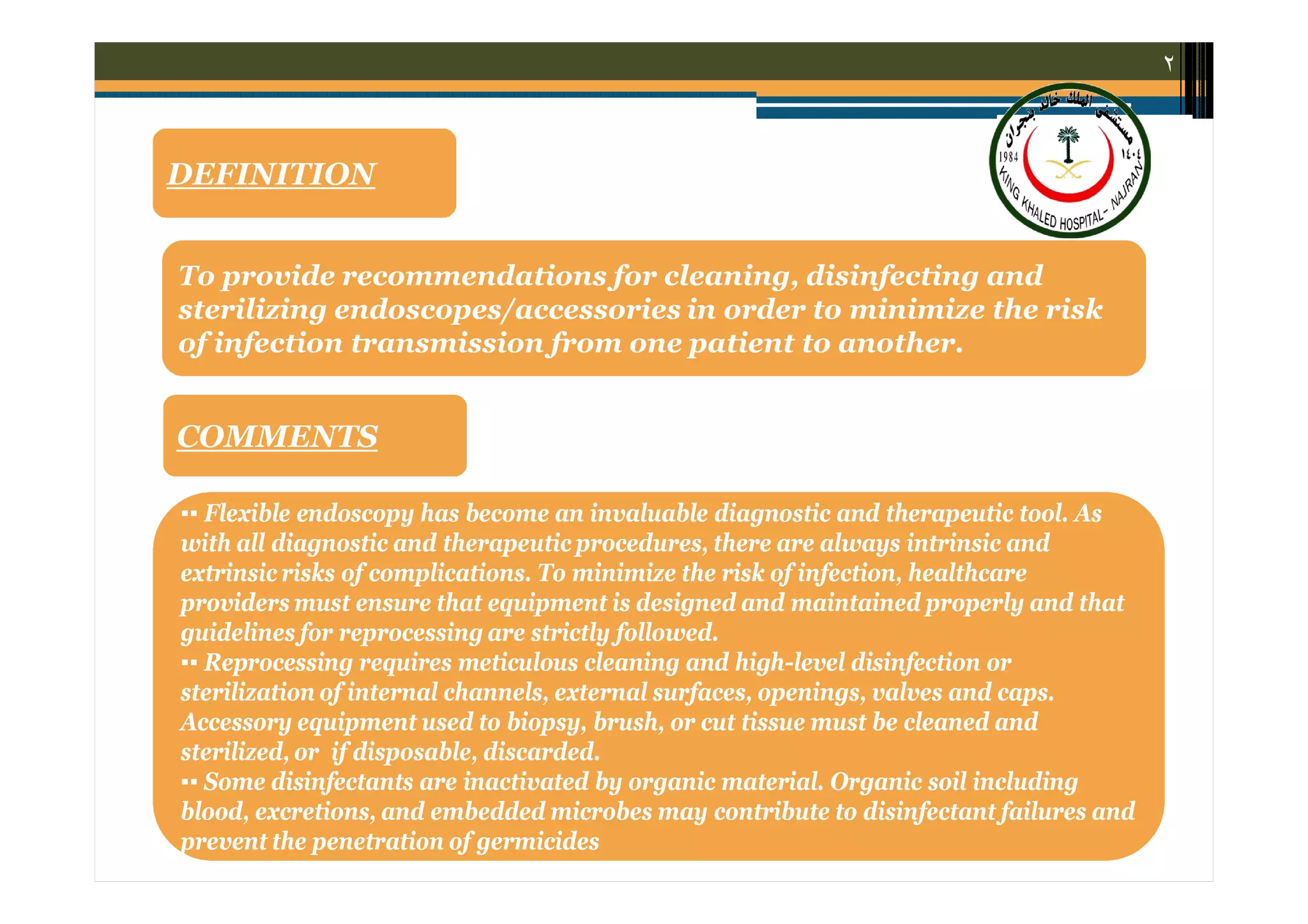 Infection Control Guidelines for Endoscopy Unit [compatibility mode] | PDF