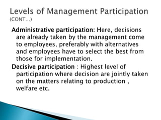 Worker’s Participation in Management Decision making – with special ...