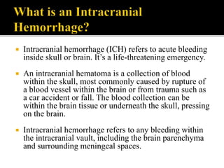 INTRA CRANIAL HEMATOMA.pptx | First Aid | Injuries