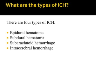 INTRA CRANIAL HEMATOMA.pptx | First Aid | Injuries