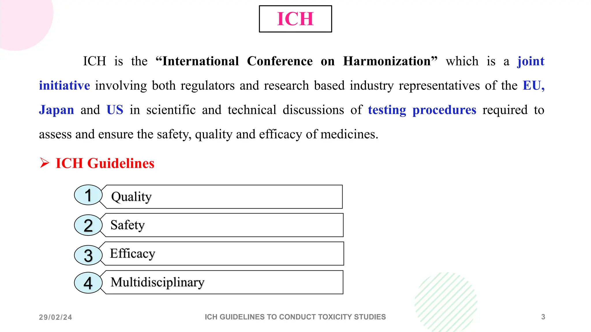 Regulatory Guidelines for Conducting Toxicity Studies by ICH.pptx
