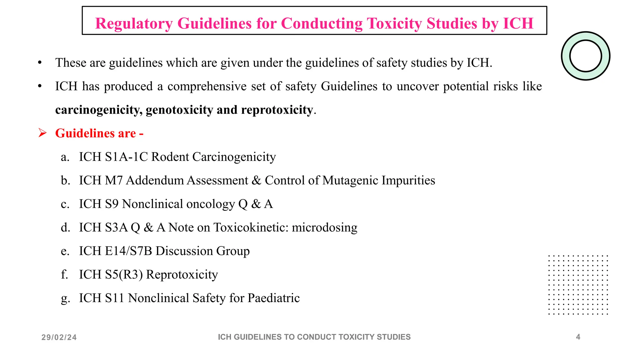 Regulatory Guidelines for Conducting Toxicity Studies by ICH.pptx