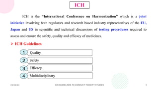 Regulatory Guidelines for Conducting Toxicity Studies by ICH.pptx
