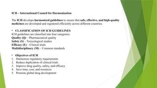 ICH Guidelines (Q, S, E, and M) developed by the International Council ...