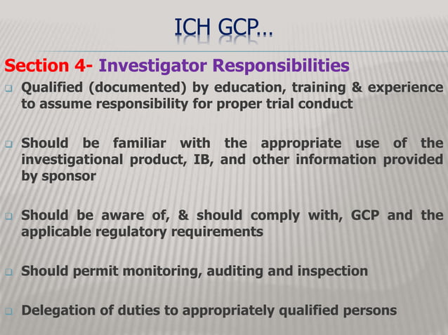ICH GCP | PPTX | Medical Health