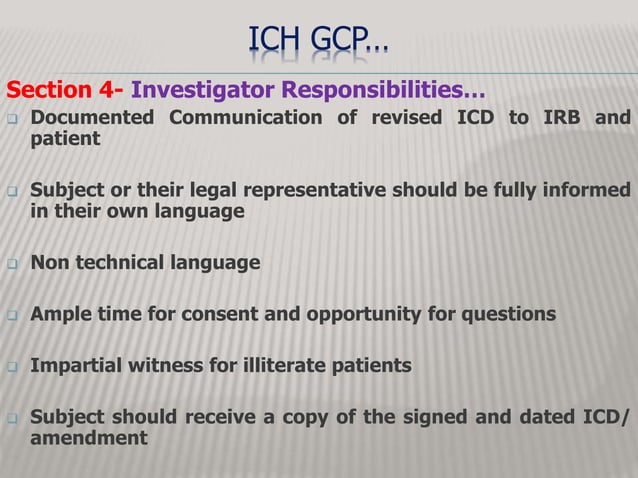 ICH GCP | PPTX | Medical Health
