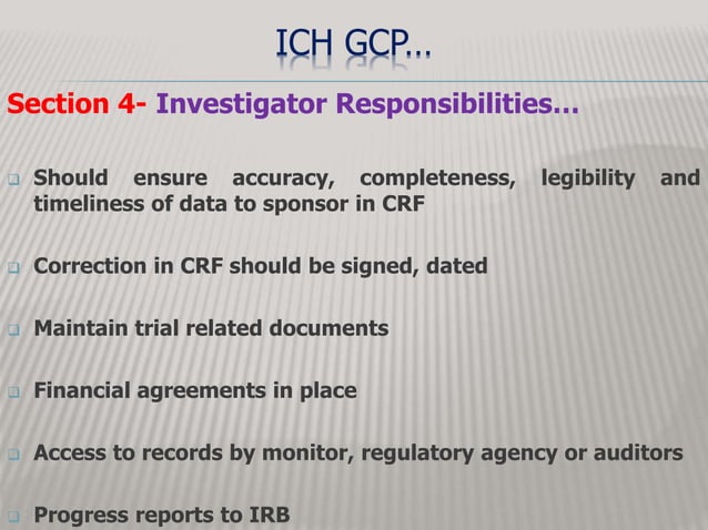 ICH GCP | PPTX | Medical Health