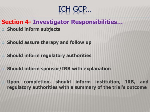 ICH GCP | PPTX | Medical Health