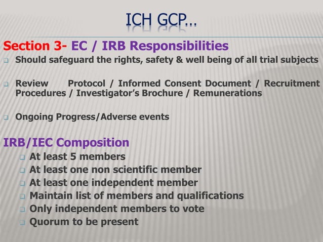 ICH GCP | PPTX | Medical Health