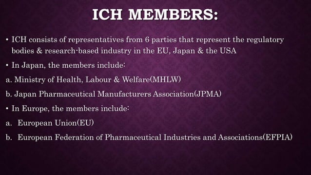 ICH: Introduction, objectives & guidelines: A brief insight. | PPTX