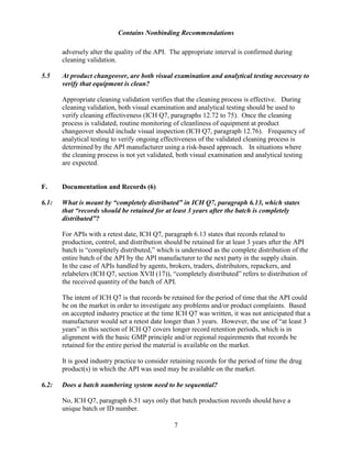 ICH 7- GMP Guidance for API-questions & answers | PDF