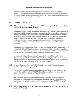 ICH 7- GMP Guidance for API-questions & answers | PDF