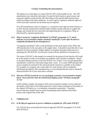 ICH 7- GMP Guidance for API-questions & answers | PDF