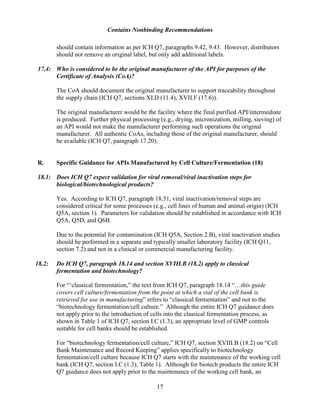 ICH 7- GMP Guidance for API-questions & answers | PDF
