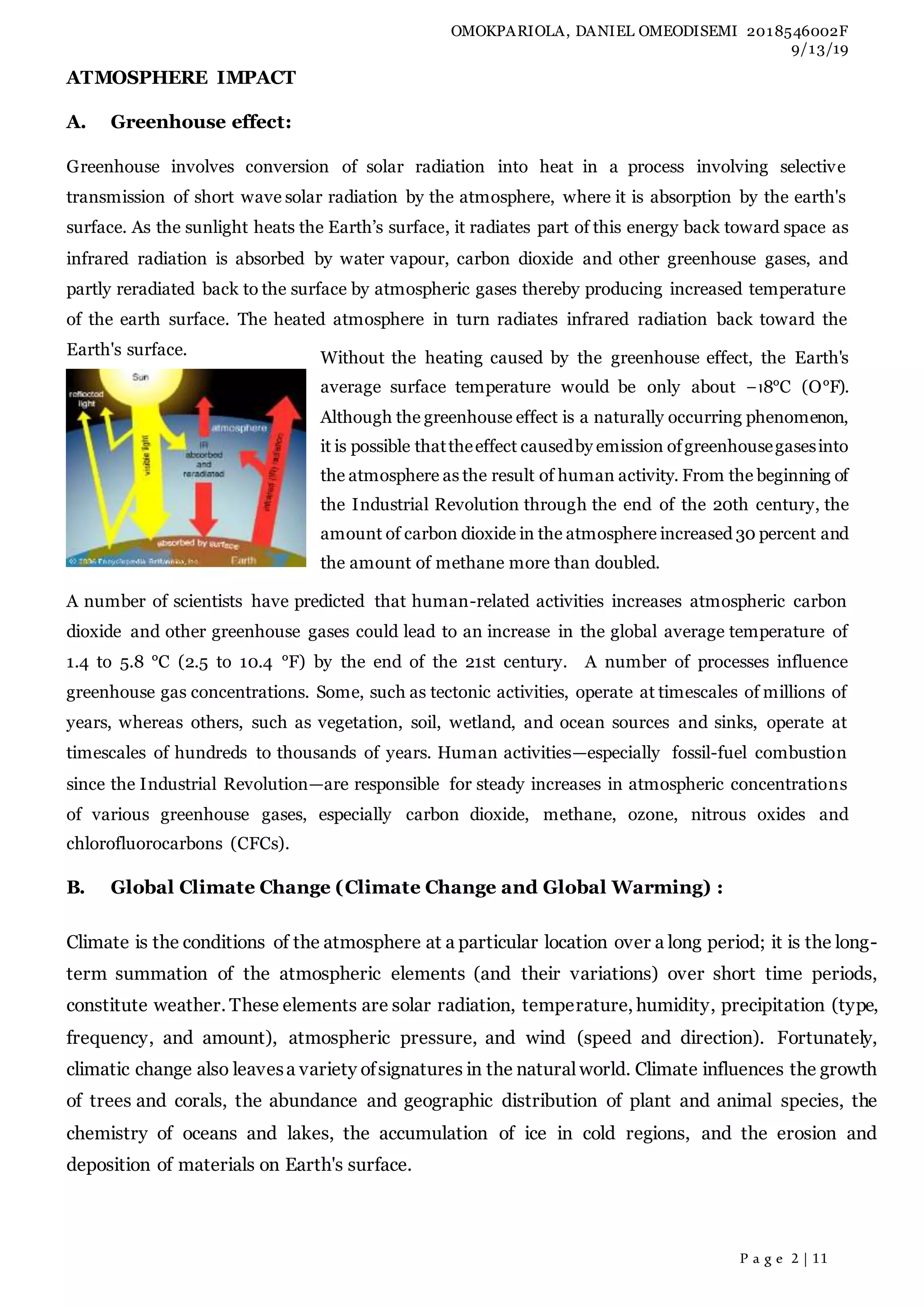 Summary of National and Global Environmental Issues | DOCX