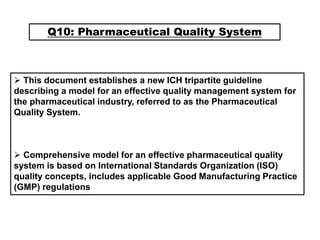 ICH [ Q ] Guidelines | PPTX