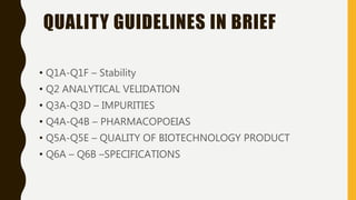 ICH -International Council for Harmonization overview ,and guidelines | PPTX