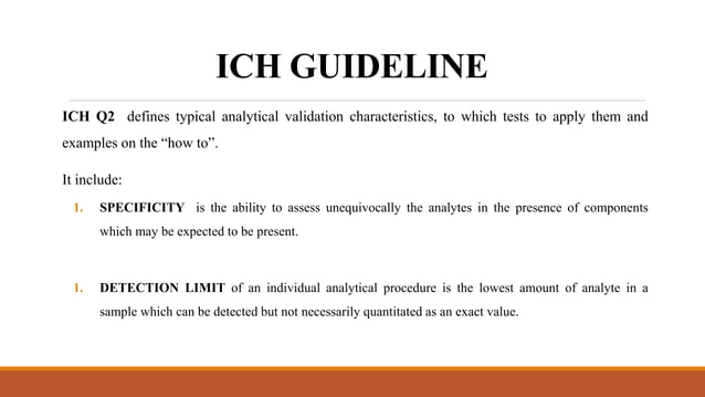 ICH and WHO Guideline for Validation and Calibration.pptx ...