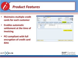 Credit Card for SAP Business One - Product Presentation | PPT