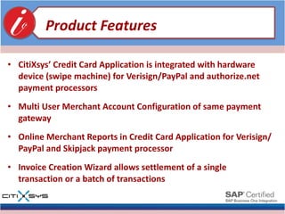 Credit Card for SAP Business One - Product Presentation | PPT