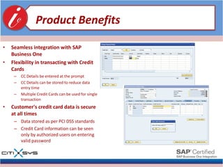 Credit Card for SAP Business One - Product Presentation | PPT