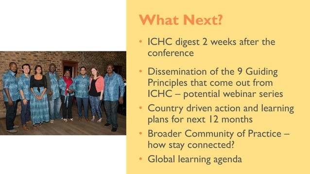 Next Steps from ICHC -- Ichc | PPT