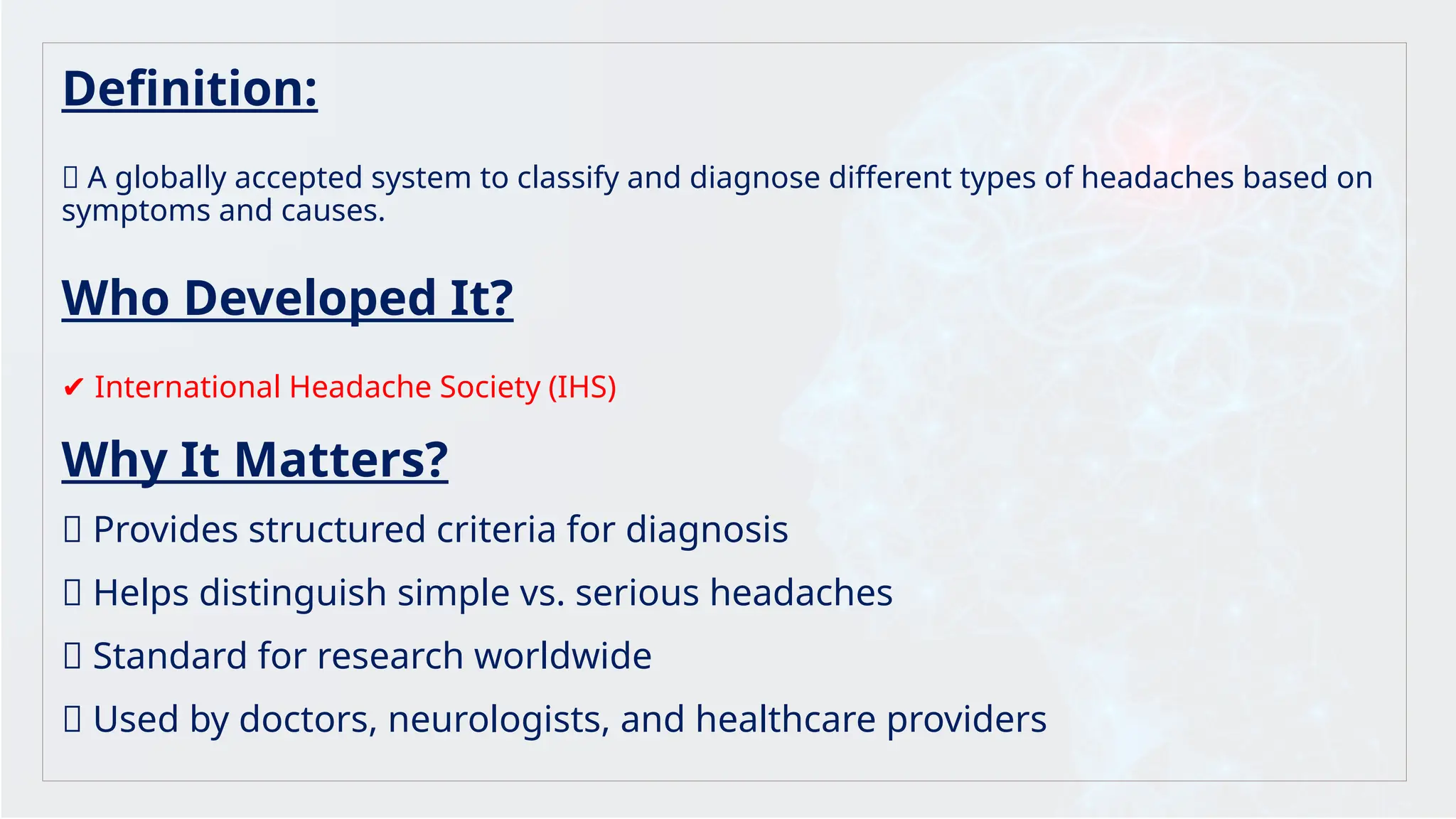 International classification of diseases (ICHD).pptx