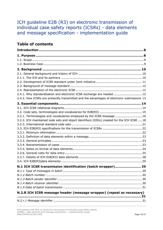 ICH E2B specifications in pharma industry | PDF