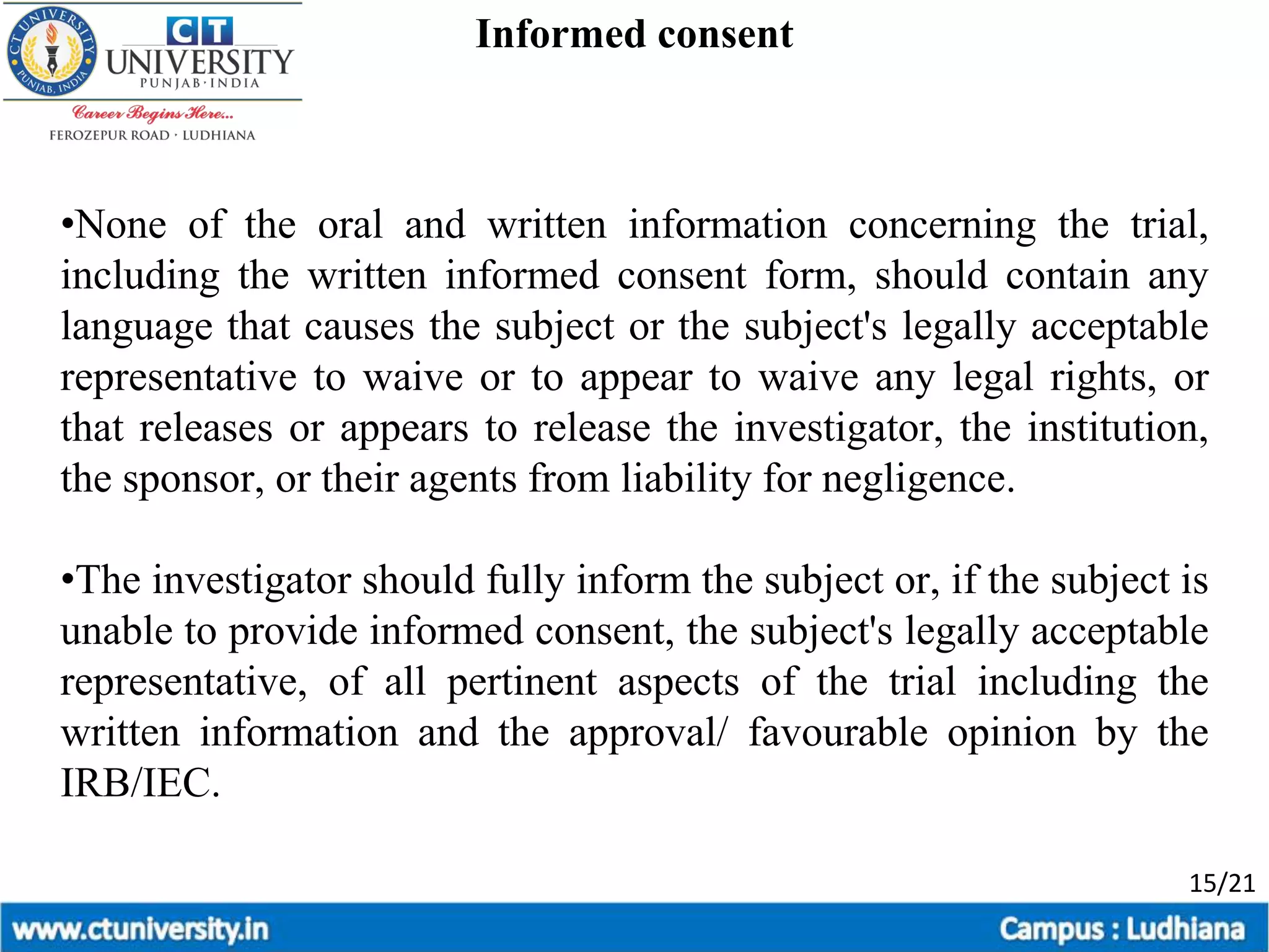 regulatory perspectives of clinical trails | PPTX