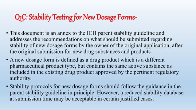 Ich guideline for stability testing | PPTX | Substance Abuse | Diseases ...
