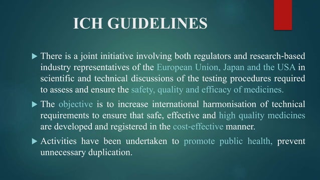 ICH guidelines | PPT