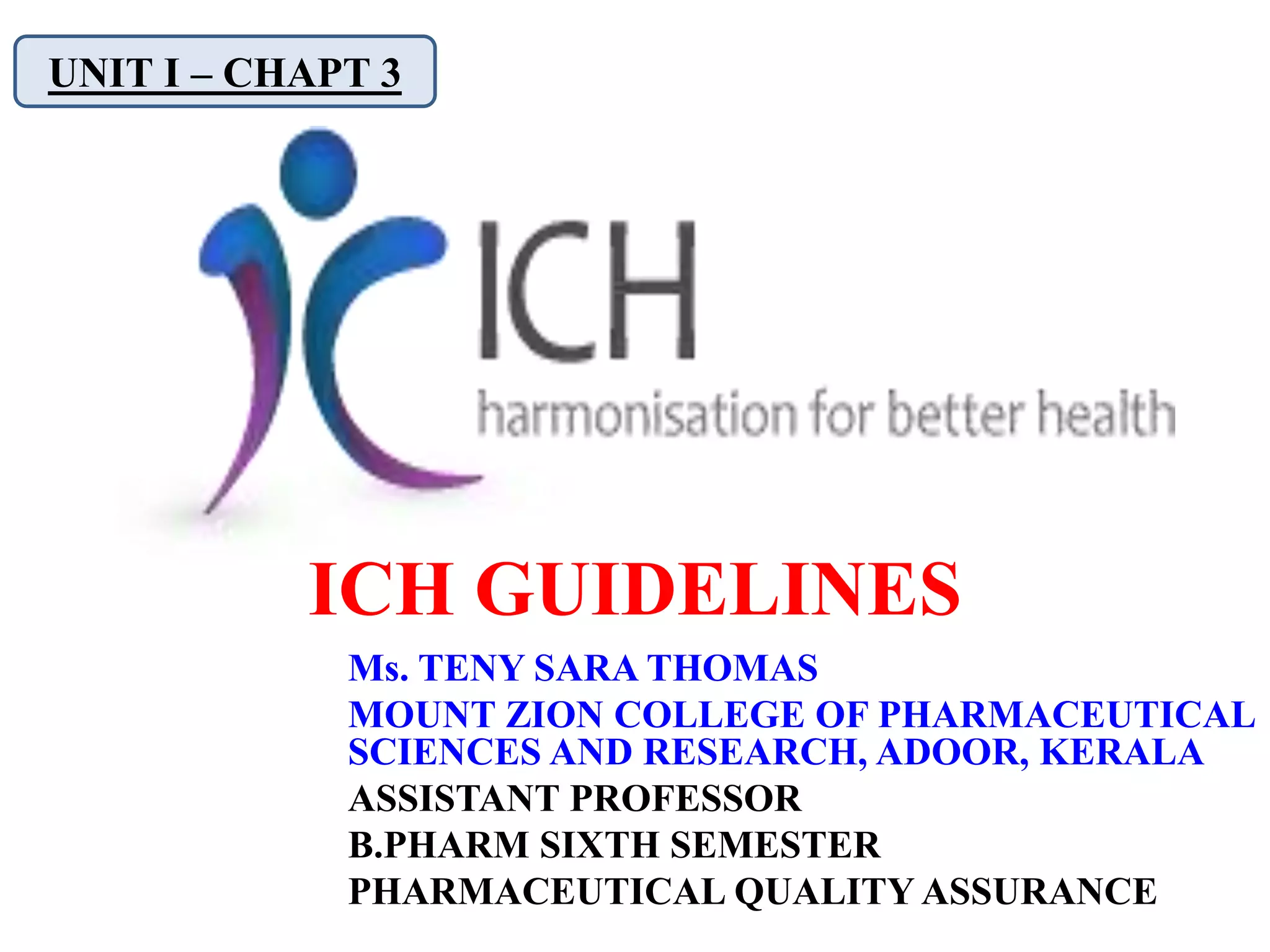 ICH Guidelines | PPTX