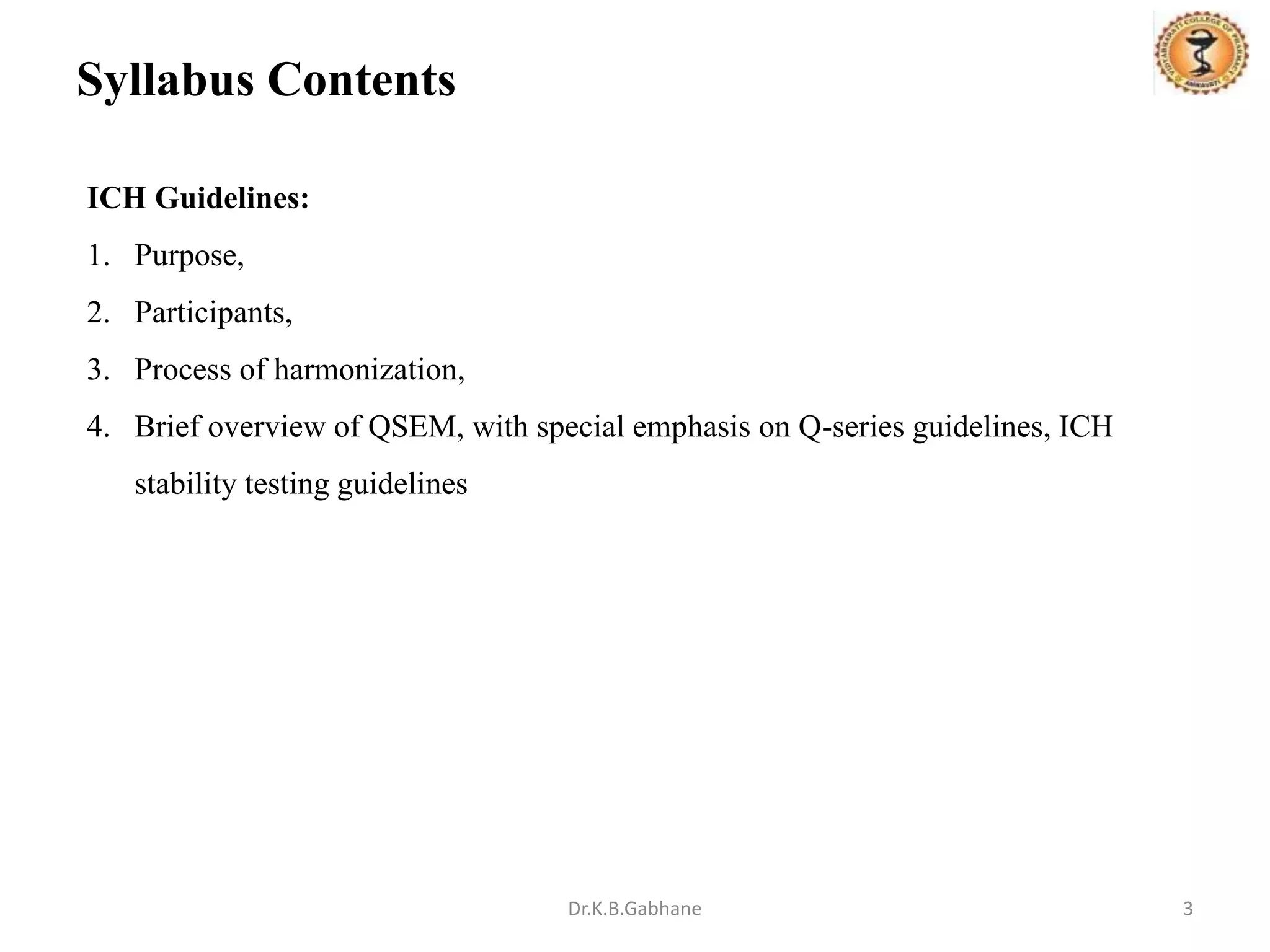 ICH guidelines | PPTX