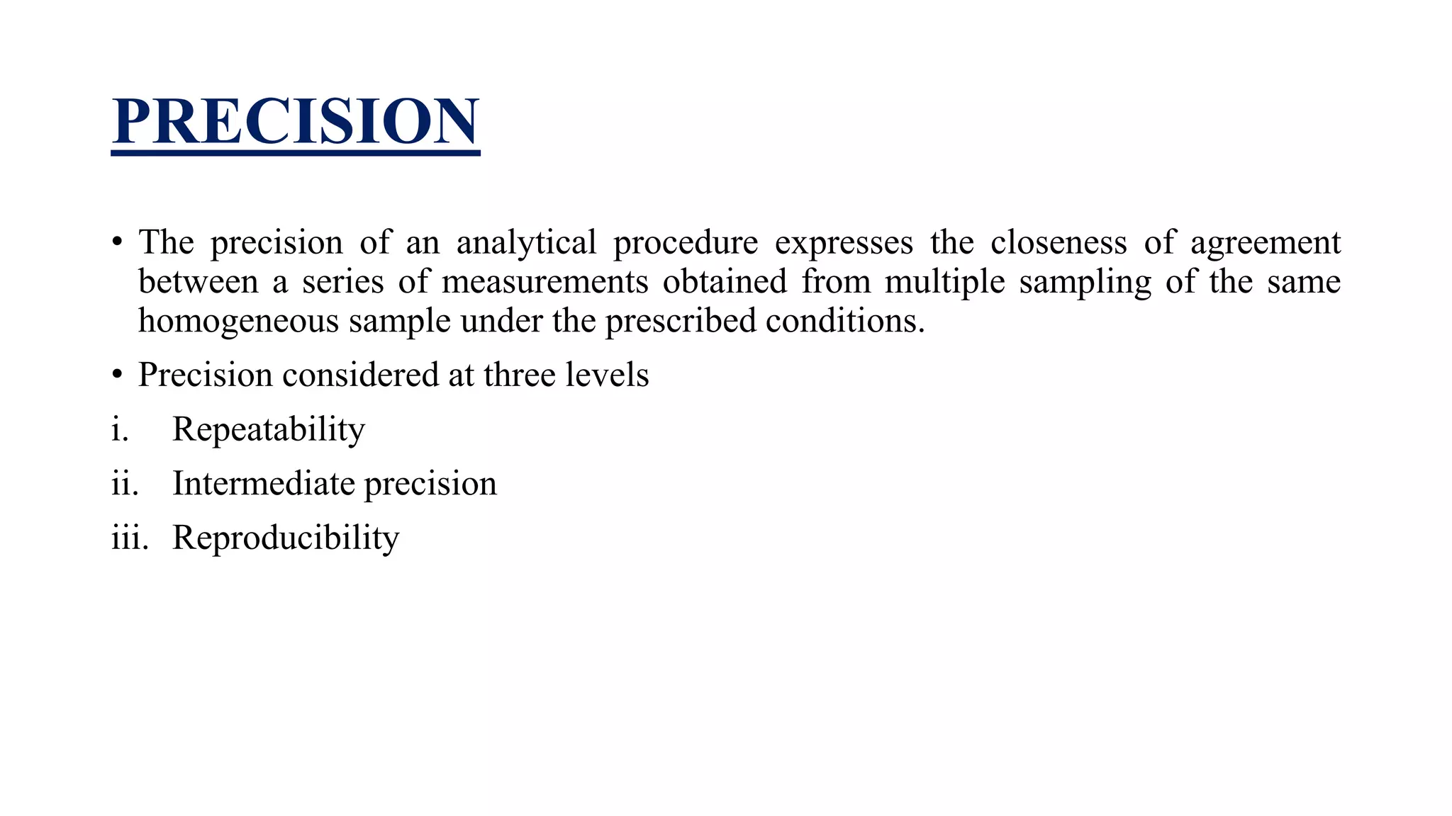 Ich guidelines on validation for analytical method/equipments | PPT