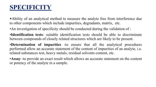 Ich guidelines on validation for analytical method/equipments | PPTX