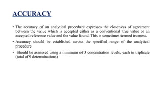 Ich guidelines on validation for analytical method/equipments | PPTX