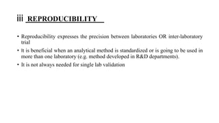 Ich guidelines on validation for analytical method/equipments | PPTX