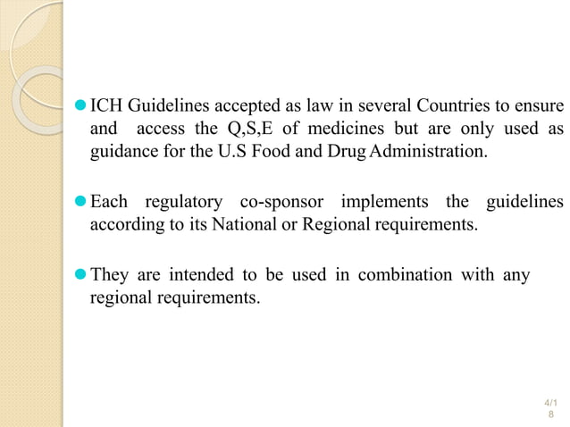 ICH Guidelines.pptx | Pharmaceutical Industry | Industries
